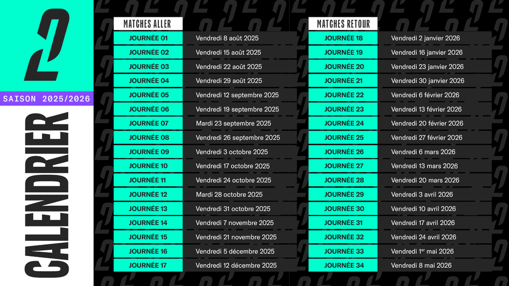 PUBLICATION DU CALENDRIER GÉNÉRAL DE LA LIGUE 2 BKT POUR LA SAISON 2025/2026 | LFP - Ligue de ...